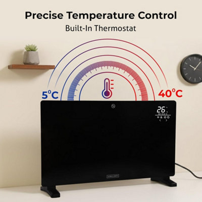 Olsen & Smith Smart Glass Panel Heater, 2500W Electric Radiator, Wall ...