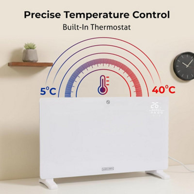 Olsen & Smith Smart Glass Panel Heater, 2500W Electric Radiator, Wall ...