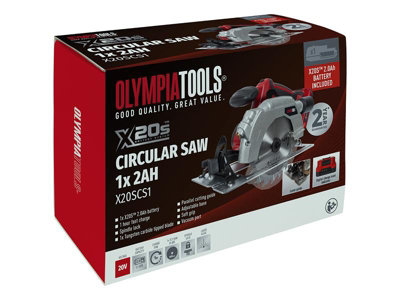 Olympia Power Tools X20S 20V Circular Saw with Laser Guide and Accessories