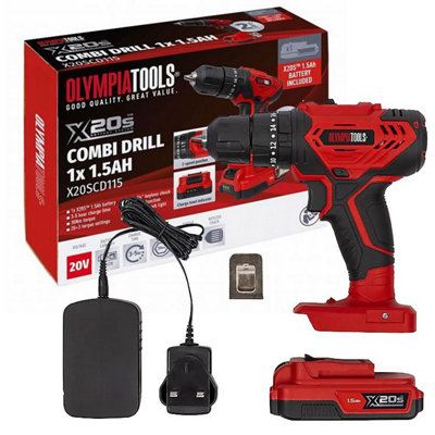 Olympia Power Tools X20S Combi Drill Driver with Dual Batteries and ...