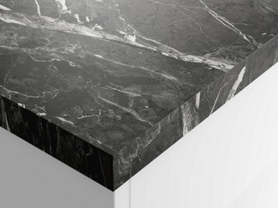 OMEGA Marquina Marble Kitchen Edging Strip - 4200mm x 43mm