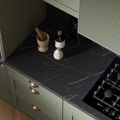 Omega Modern Laurent Marble Square Edge Laminate Kitchen Worktop - 4100 ...