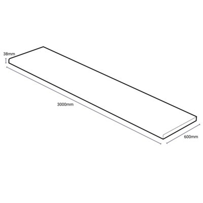 OMEGA Nat Block Oak Laminate Kitchen Worktop - 3000mm x 600mm x 38mm ...