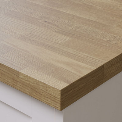 OMEGA Nat Block Oak Laminate Kitchen Worktop - 4100mm x 600mm x 38mm