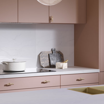 OMEGA Paros Marble Square Edge Laminate Kitchen Breakfast Bar - 4100mm ...