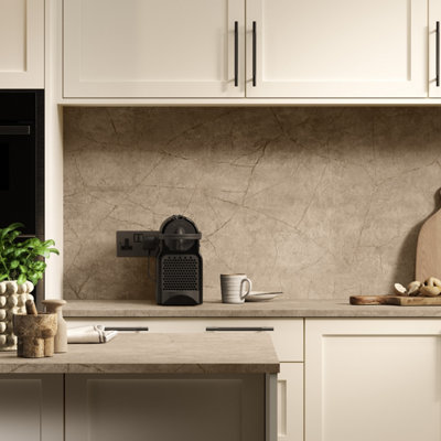 Omega Sleek Minos Stone Square Edge Laminate Kitchen Splashback - 3000 ...