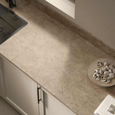 Omega Sleek Minos Stone Square Edge Laminate Kitchen Upstand - 3000 x ...