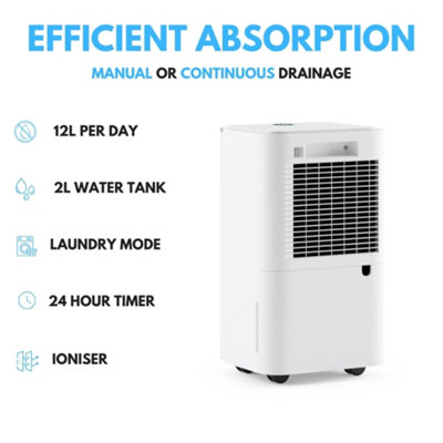 Ometa 12L Dehumidifier with Ioniser, White
