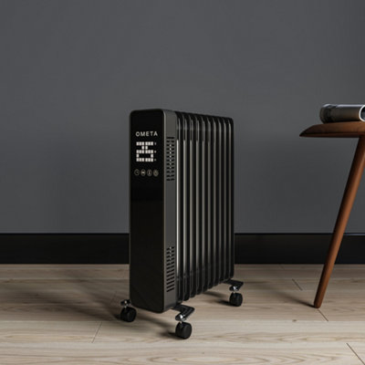 Ometa Smart Oil Filled Radiator 2500W in Black | DIY at B&Q