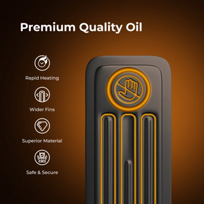 Ometa Smart Oil Filled Radiator 2500W in Black