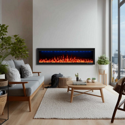 Omni-Burn 127cm Wide Electric Fireplace with App Control,13 Flame ...