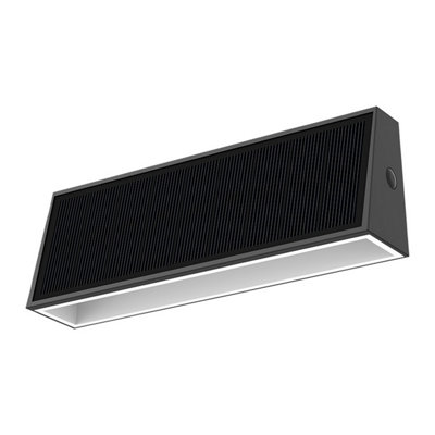 Omnisolar Lyra Dual-Light Black Solar Wall Light with Up & Down Illumination - 700 Lumens