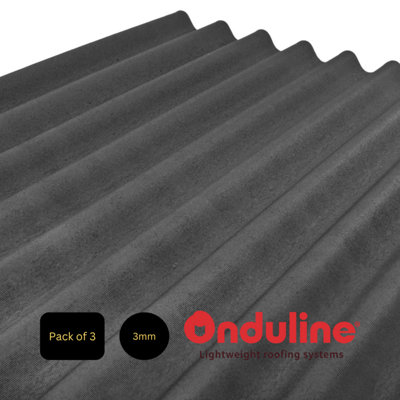 Onduline Classic Bitumen Roof Sheet Anthracite Grey 2m x 950mm x 3mm ...