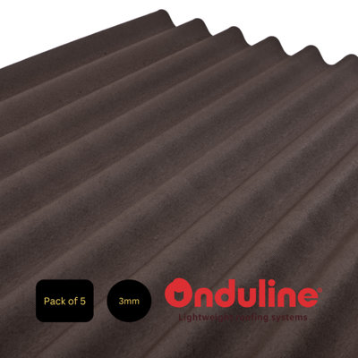 Onduline Classic Bitumen Roof Sheet Brown 2m x 950mm x 3mm Pack of 5