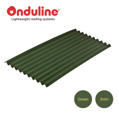 Onduline Classic Bitumen Roof Sheet Green 2m x 950mm x 3mm Pack of 4