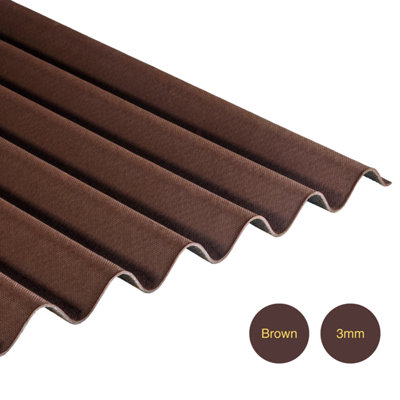 Onduline Classic Corrugated Bitumen Roof Sheet Brown 2000mm x 950mm x 3mm