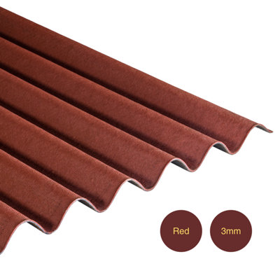 Onduline Classic Corrugated Bitumen Roof Sheet Red 2000mm x 950mm x 3mm