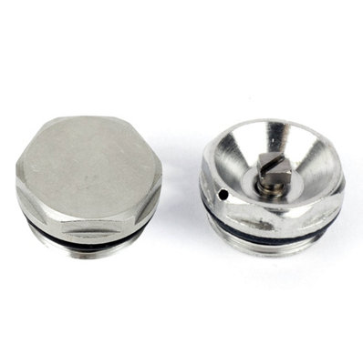 One Chrome Bleeding Valve Air Vent and One Blanking Plug
