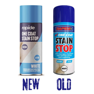 One Coat Stain Stop White 400ml Blocks Grease Pen Crayon Rust Water and ...