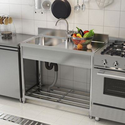 One Compartment Commercial Freestanding Stainless Steel Kitchen Sink ...