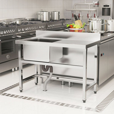 One Compartment Commercial Freestanding Stainless Steel Kitchen Sink ...