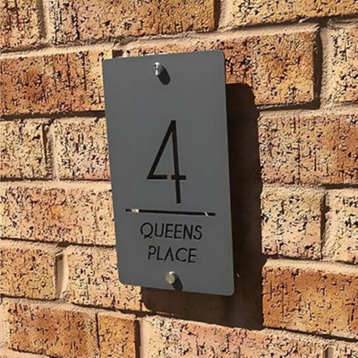 One of a Kind Design UK Personalised House Number Sign Modern Acrylic ...