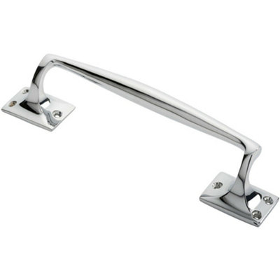 One Piece Door Pull Handle 250mm Length 54mm Projection Polished Chrome ...