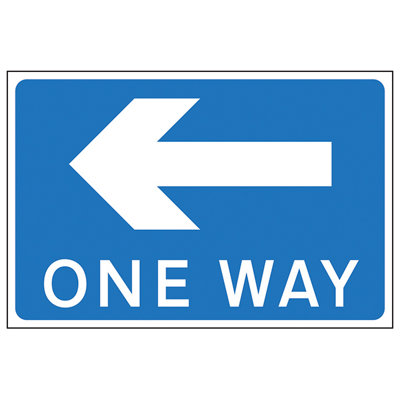 ONE WAY ARROW LEFT Direction Traffic Sign - 3mm Alum. Comp 300x450mm