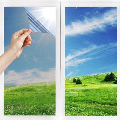 One Way Mirror Window Film Heat Resistant Privacy Screen, 60400Cm, Silver