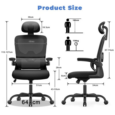 Onemill Ergonomic Desk Chair Swivel Computer Chair with Rocking ...