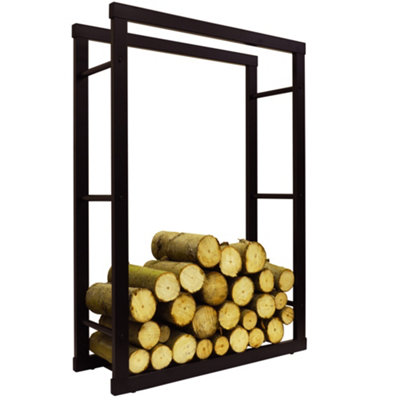 ONIDA Metal 70cm Wide Fireside Log Storage Rack Black | DIY at B&Q