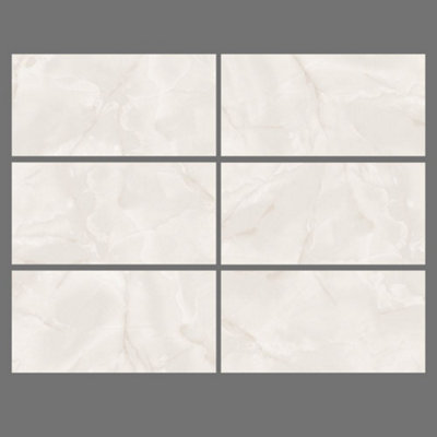 Onyx Nyle Marble Effect Satin Porcelain Indoor Wall & Floor Tiles ...