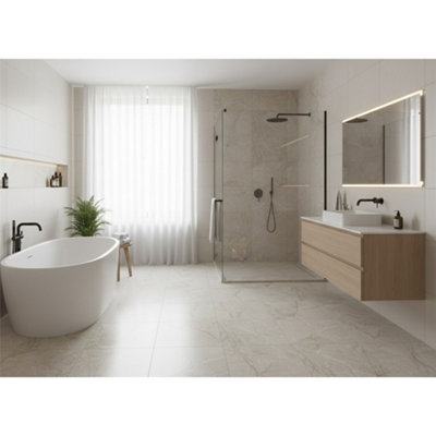 OPALUS MARBLE IVORY MATT PORCELAIN TILE (3 PACK - 1 BOX - 1.07M2 ...