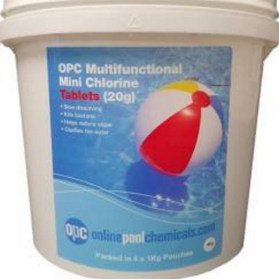 OPC Multifunctional Mini Chlorine Tablets 20g 4Kg packed in 4 x 1Kg ...