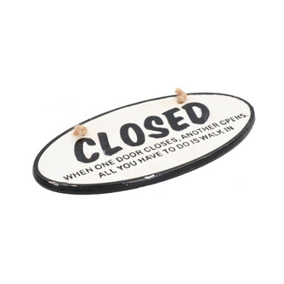 Shop Open / Closed Cast Iron Sign Plaque Door Wall Cafe Shop Pub Hotel ...