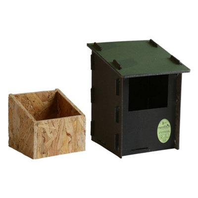 Open Fronted Eco Robin Nest Box with Recycled Plastic Outer Shell and ...