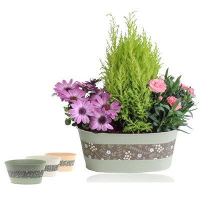 Opm RS-03012601 Zink Ovaal, 26cm Pot Size, 40cm Tall, Zink Schaal ...