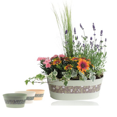 Opm RS-03023001 Zink Ovaal, 30cm Pot Size, 40cm Tall, Zink Ovaal, Indoor Houseplant