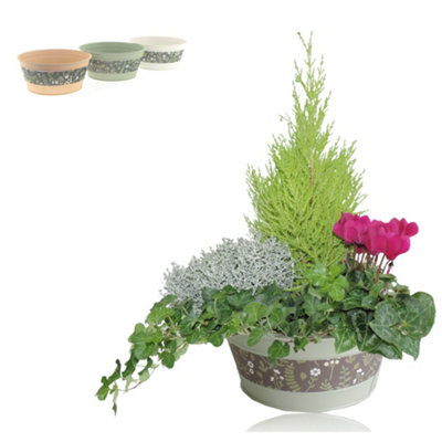 Opm RS-03032101 Zink Schaal, 21cm Pot Size, 40cm Tall, Zink Ovaal ...
