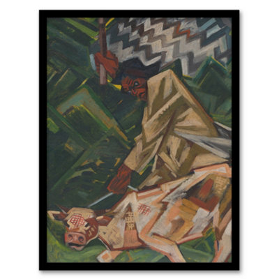 Opposite Abstract Geometric Kubincan Framed Wall Art Print A4