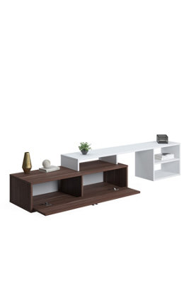 Optimo TV Stand with 4 Shelves and 1 Cabinet, 210 x 40 x 38 cm TV Unit ...