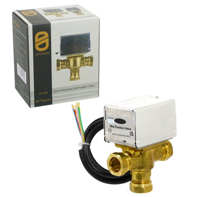 Optimum 22mm Valve Mid Position 3 Port Motorised Central Heating ...