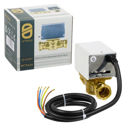 Optimum 22mm Zone Valve 2 Port Motorised 5 Wire Central Heating ...