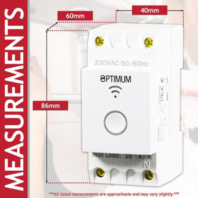 Optimum Wi-Fi DIN Rail Time Switch 230V 50Hz 16(4)A Programmable Timer ...