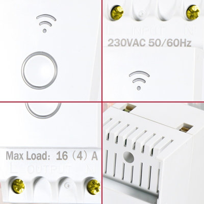 Optimum Wi-Fi DIN Rail Time Switch 230V 50Hz 16(4)A Programmable Timer ...