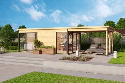 Optional Extra - Domeo 3/4 extension for Log Cabin, Wooden Garden Room ...