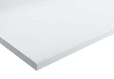 Options Plus Pure White Postformed Laminate Kitchen Worktop - 3000mm x ...