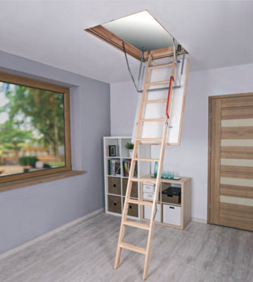 Optistep OLE 70cm x 120cm Wooden Loft Ladder & Hatch (H up to 280cm)
