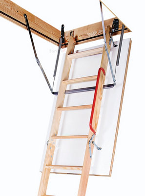 Optistep OLE 70cm x 120cm Wooden Loft Ladder & Hatch (H up to 280cm)