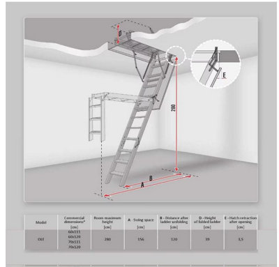 Optistep Wooden 3 Section Timber Folding Loft Ladder Attic Stairs ...